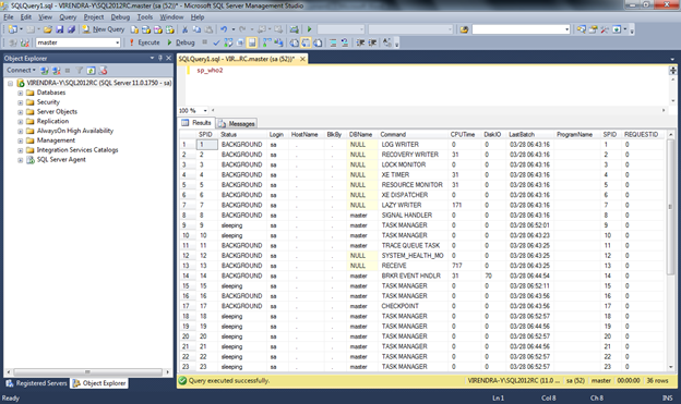 Difference between SP_WHO & SP_WHO2 | WikiDBA